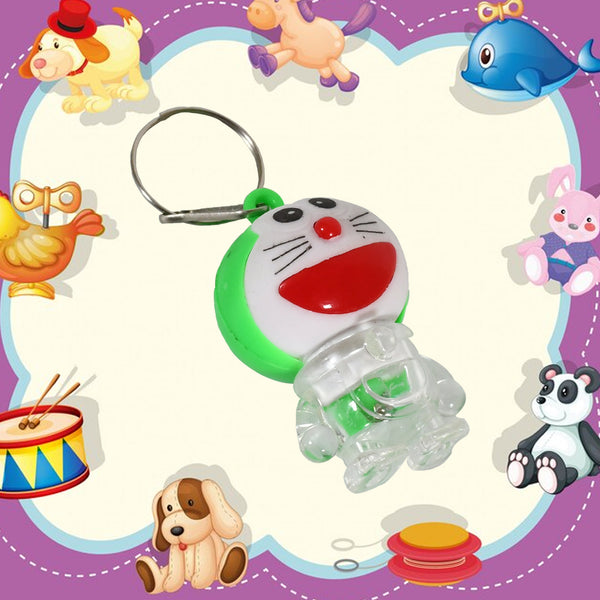 Doraemon Shaped Keychain with Multicolored LED Flashlights Cute Cartoo ...